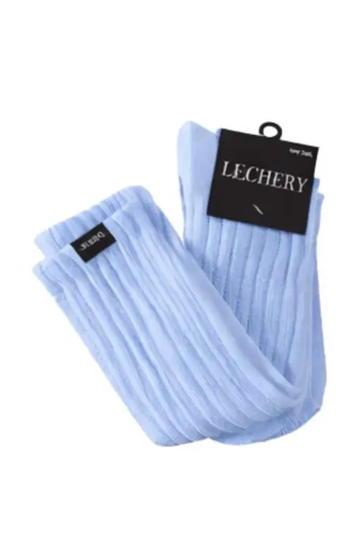 LECHERY® Gender Inclusive Scrunch Crew Socks - Powder Blue