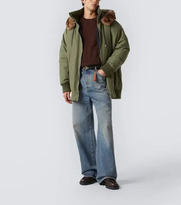 Loewe Shearling-trimmed Technical Puffer Coat