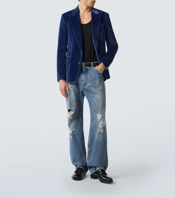Dolce & Gabbana Distressed Wide-leg Jeans