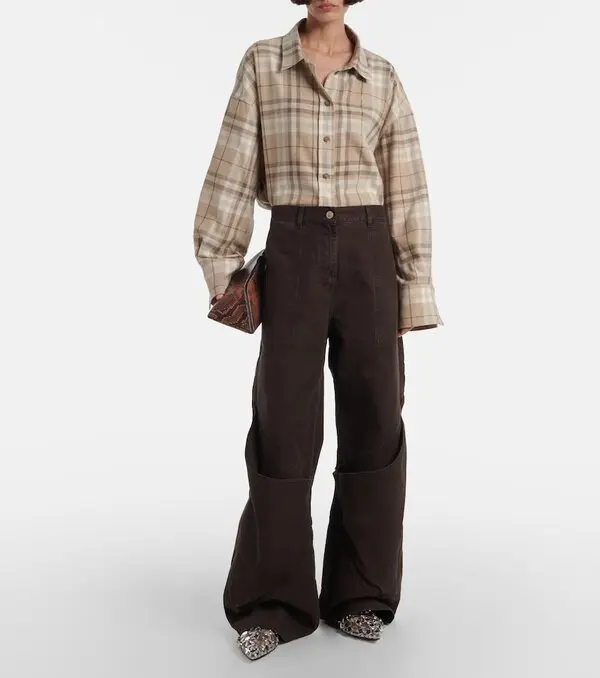 Attico High-rise Wide-leg Jeans In James - Brown