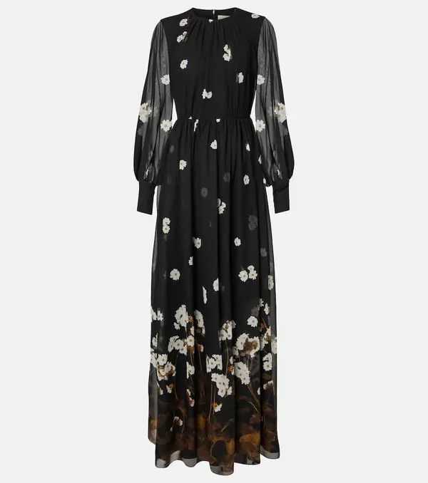 Erdem Elena Selvedge Silk Gown