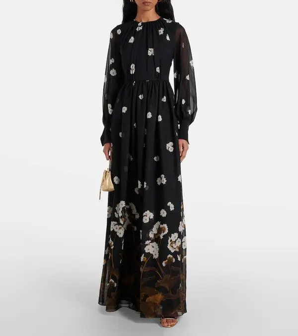 Erdem Elena Selvedge Silk Gown