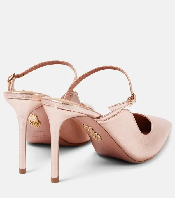 AQUAZZURA Bellezza 85 Leather Mules