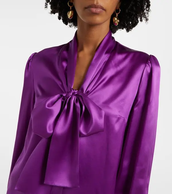 Dolce & Gabbana Tie-neck Silk Satin Blouse