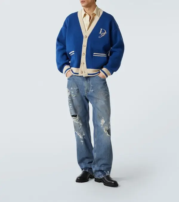 Dolce & Gabbana Embroidered Virgin Wool Cardigan