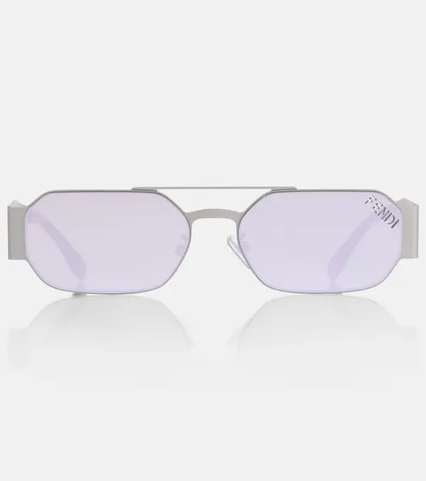 Fendi Cut-out Square Sunglasses - Silver