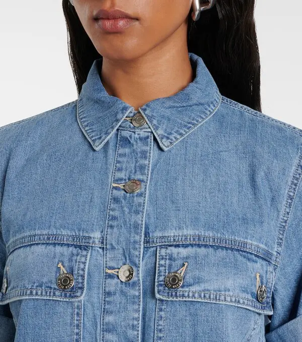 Veronica Beard Warren Denim Shirt Dress - Blue