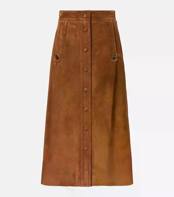 Valentino Garavani Suede Midi Skirt