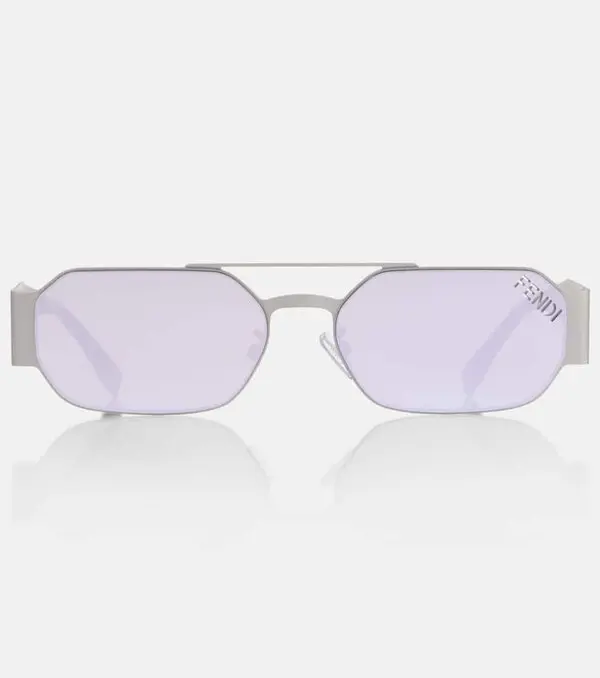 Fendi Cut Out Square Sunglasses - Silver