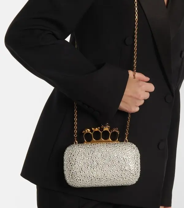 Alexander McQueen Knuckle Embellished Clutch