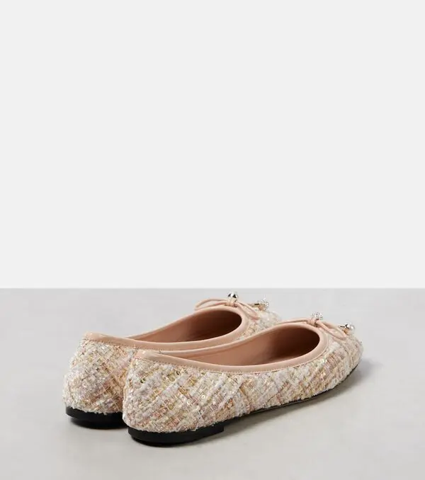 JIMMY CHOO Elme Tweed Ballet Flats