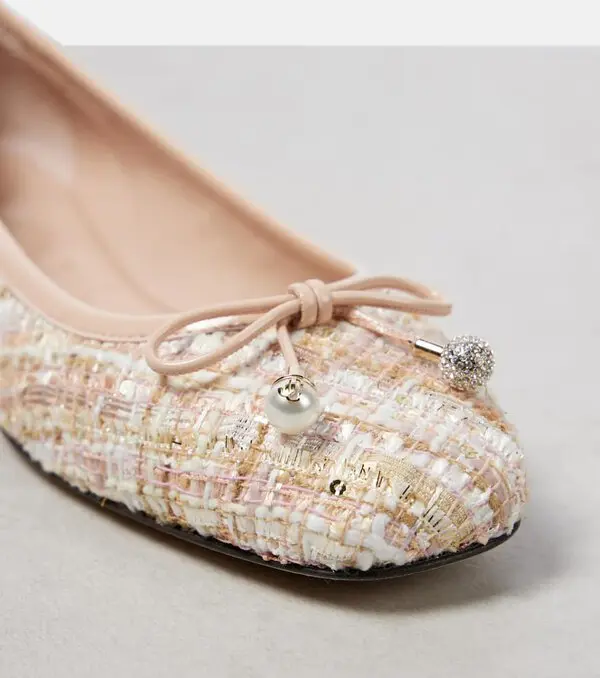 JIMMY CHOO Elme Tweed Ballet Flats