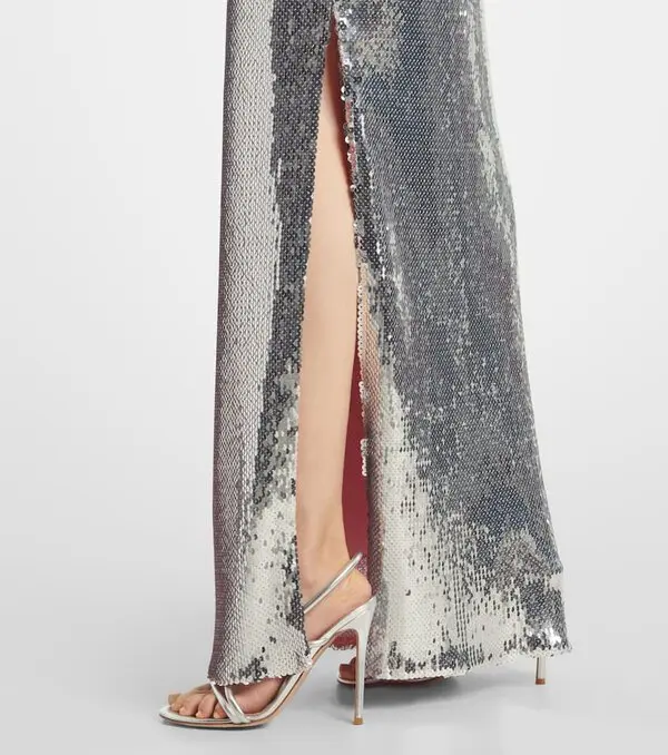 RODARTE Floral-appliqué Sequin Gown