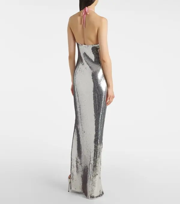 RODARTE Floral-appliqué Sequin Gown