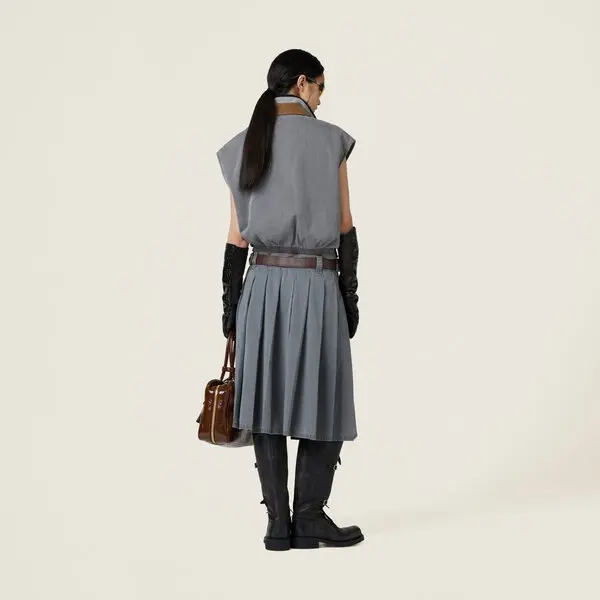 Miu Miu Washed Chambray Blouson Vest