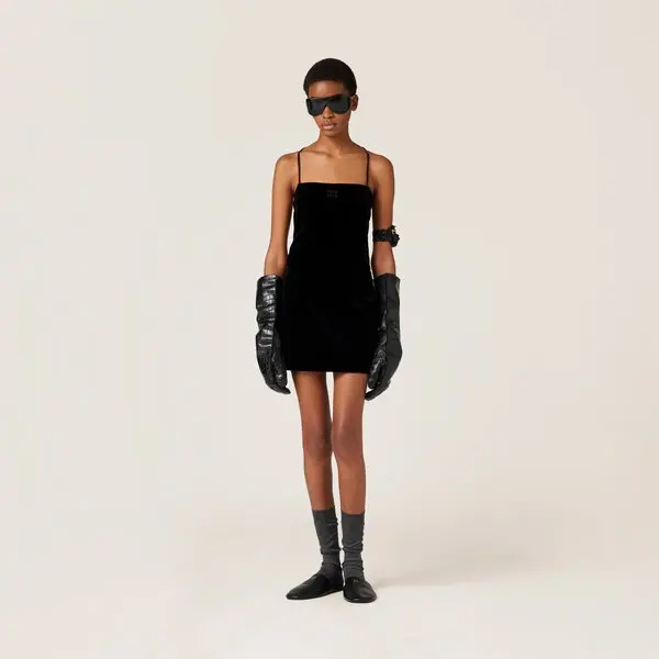 tegan wrap mini dress in black MIU MIU cocktail dress with a low back – Style Definery main image 1
