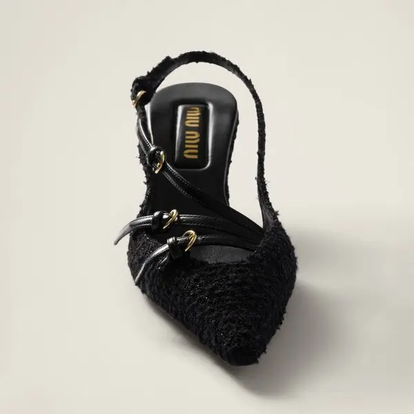 Miu Miu Fabric Slingbacks With Straps
