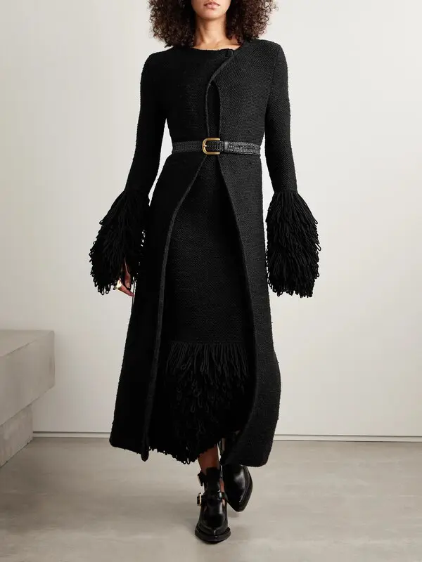 Gabriela Hearst Elete Fringed Cashmere And Silk-blend Coat