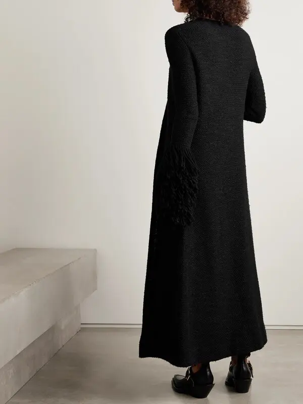 Gabriela Hearst Elete Fringed Cashmere And Silk-blend Coat