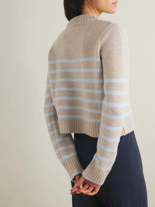 LA LIGNE Mini Marin Striped Wool And Cashmere-blend Sweater
