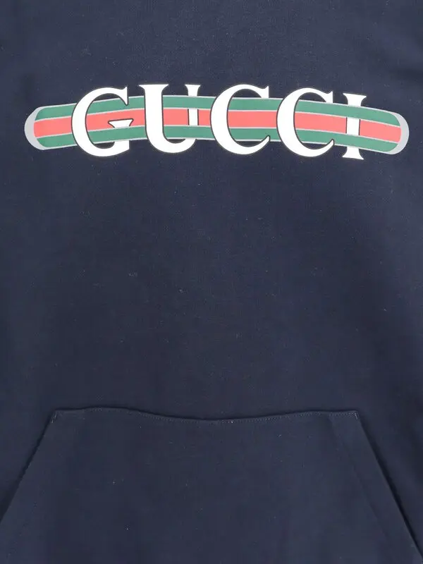 Gucci Cotton Sweatshirt With Web Print