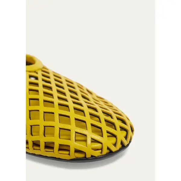 Proenza Schouler Tee Perforated Leather Ballerina Flats - Canary