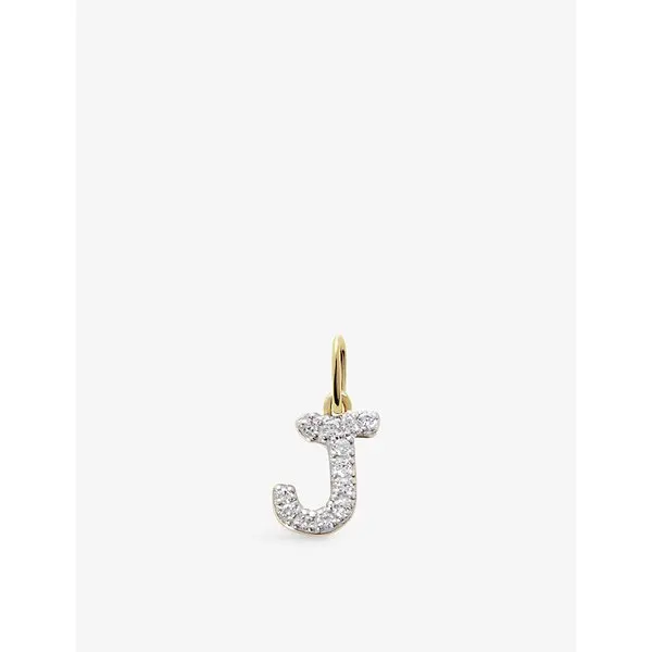 Monica Vinader J Letter Lab-grown Diamond Charm - Yellow Gold