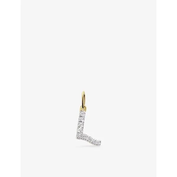 Monica Vinader L Letter Diamond Charm - Yellow Gold
