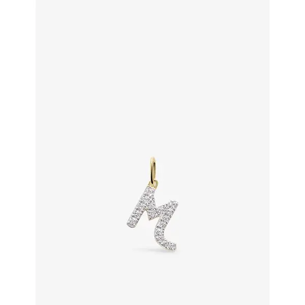 Monica Vinader M Letter Lab-grown Diamond Charm - Yellow Gold