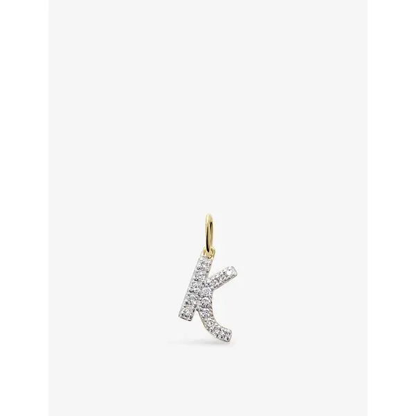 Monica Vinader K Diamond Charm - Yellow Gold