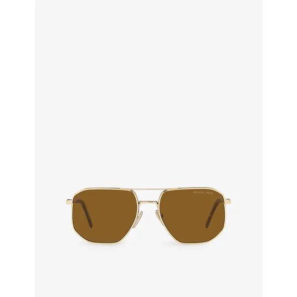 Prada Pr 59ys Square Sunglasses - Gold
