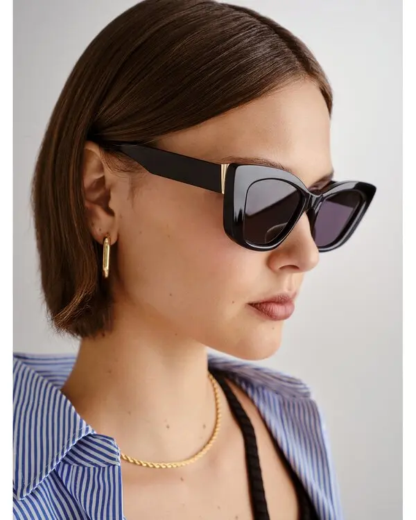 Le Specs Tranquil Turmoil Cat Eye Sunglasses - Black