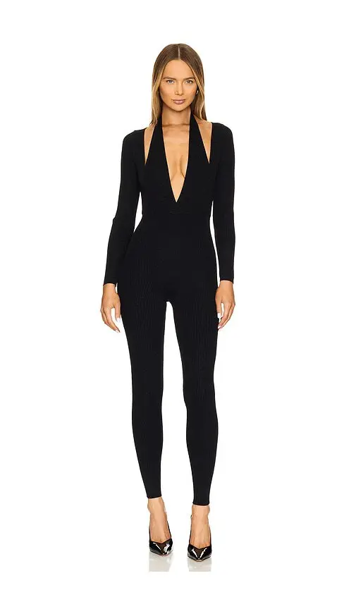 Retrofete Bellamy Knit Jumpsuit - Metallic Black