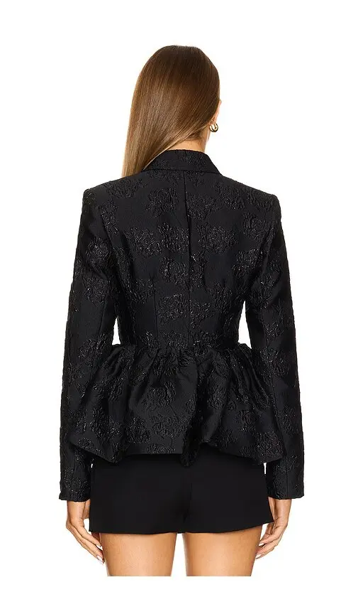ROTATE BY BIRGER CHRISTENSEN Jacquard Draped Blazer