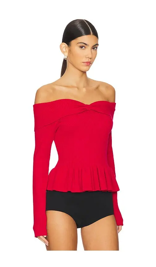 525 America 525 Morgan Off Shoulder Peplum Top In Red
