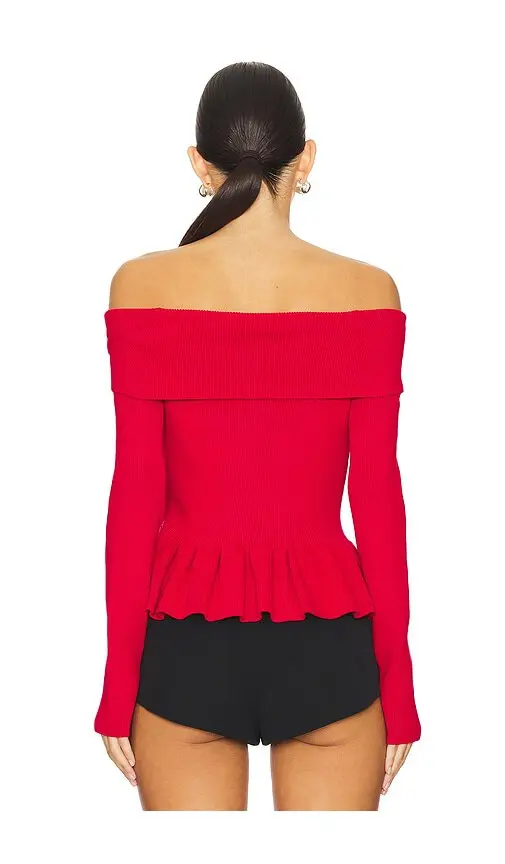 525 America 525 Morgan Off Shoulder Peplum Top In Red