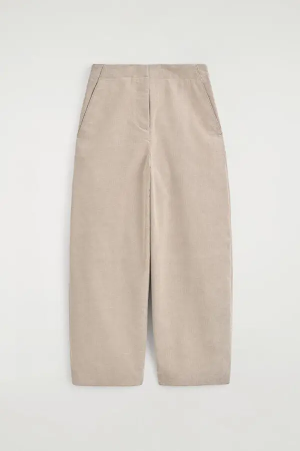 Cos Corduroy Barrel-leg Pants - Beige