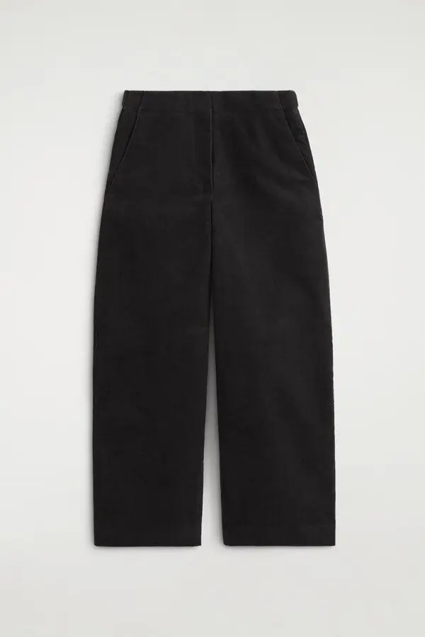 Cos Corduroy Barrel-leg Pants - Black