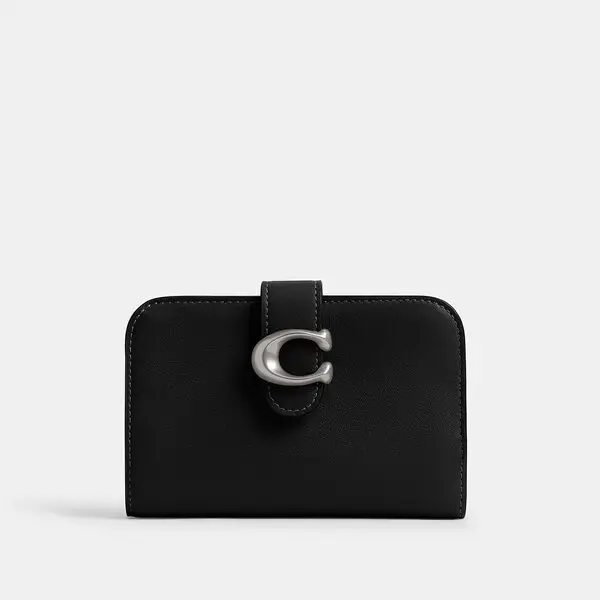 COACH Tabby Wallet With Signature Hardware - Silver/black