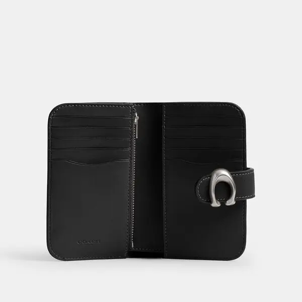 COACH Tabby Wallet With Signature Hardware - Silver/black