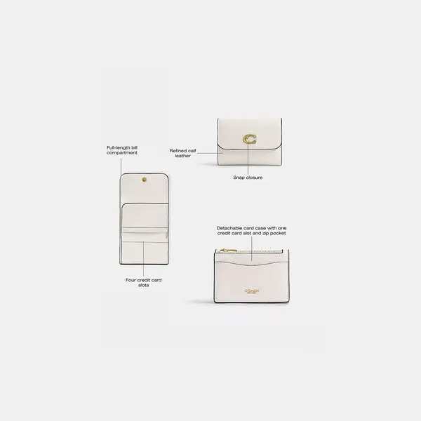 COACH Essential Card Holder Wallet - Brass/chalk
