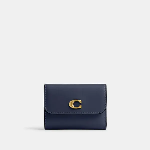 COACH Essential Card Holder Wallet - Brass/navy