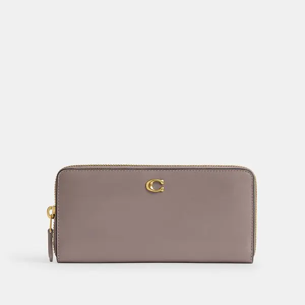 COACH Essential Slim Accordion Zip Wallet - Brass/ash