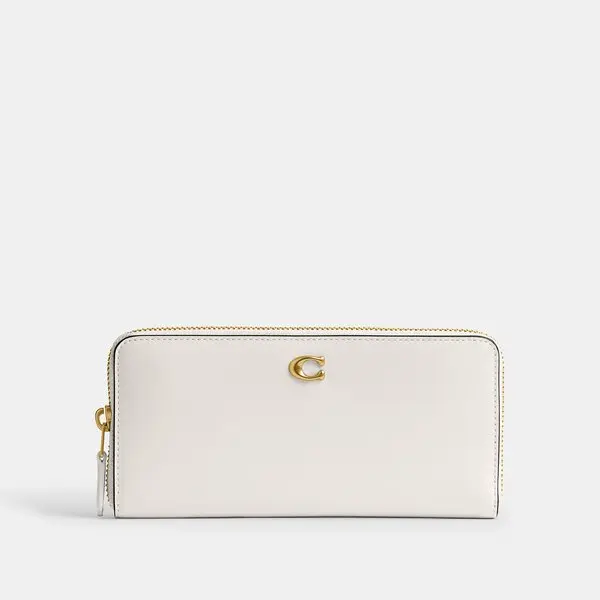 COACH Essential Slim Accordion Zip Wallet - Brass/chalk