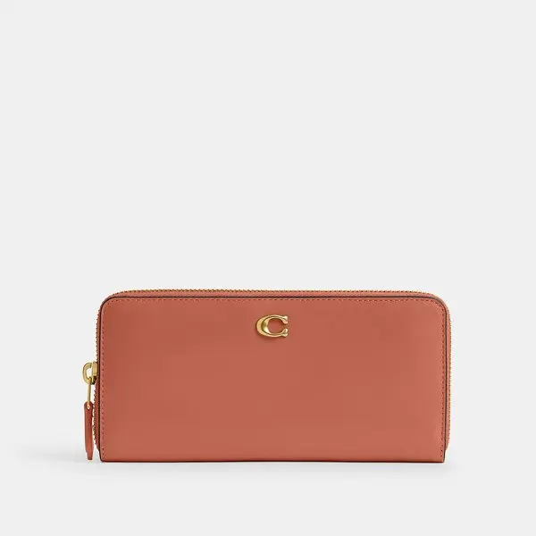 COACH Essential Slim Accordion Zip Wallet - Brass/dark Peach