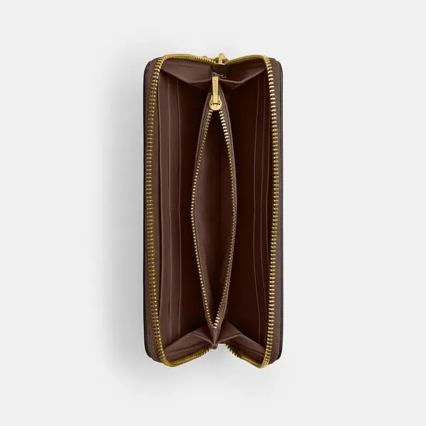 COACH Essential Slim Accordion Zip Wallet - Brass/maple