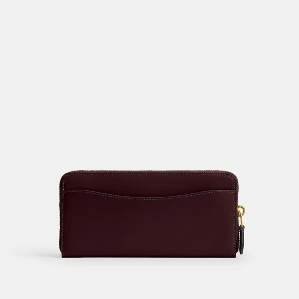 COACH Essential Slim Accordion Zip Wallet - Brass/merlot