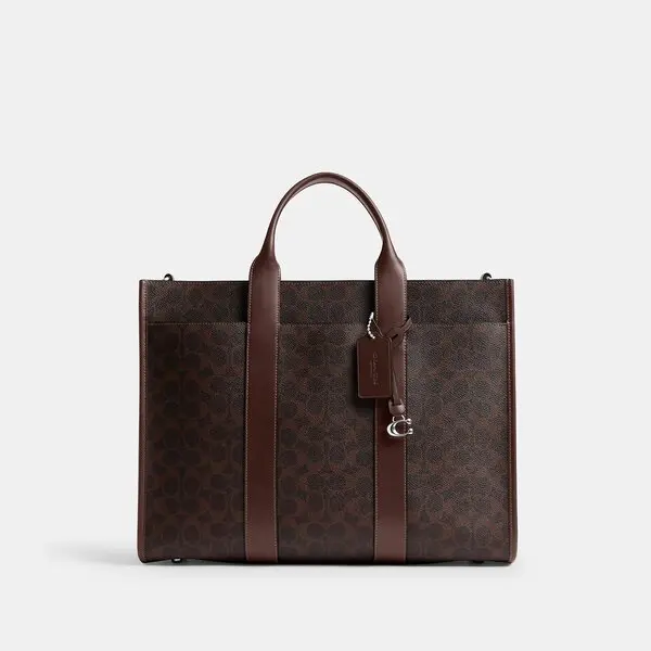 COACH Wesley Tote In Signature Canvas - Maple