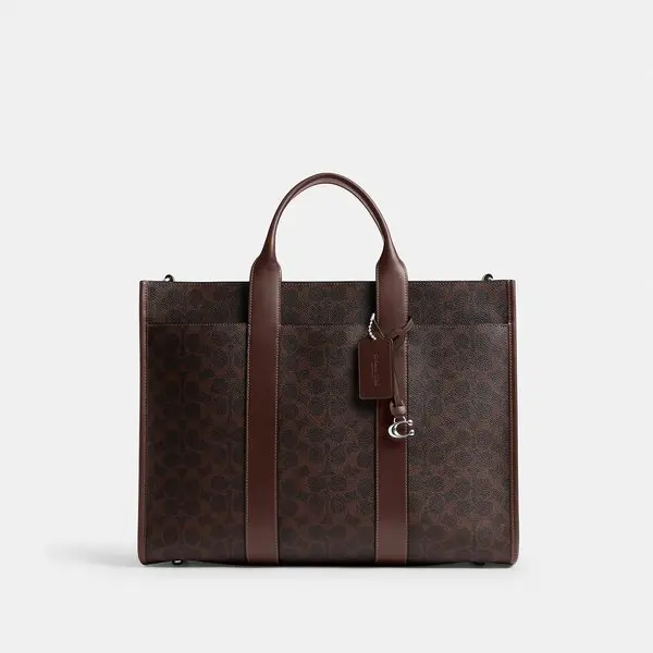 COACH Wesley Tote In Signature Canvas - Maple