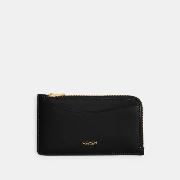 Coach New York Zip Card Case - Brass/black